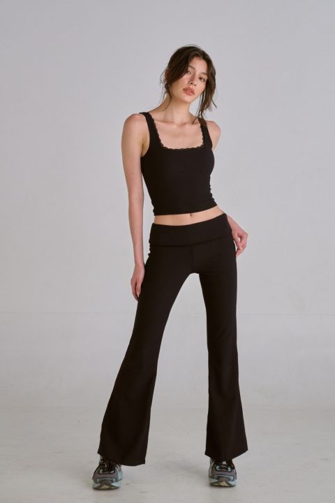 TOOCH - Folded Low Rise Flared Pants (Pre-order 7-10 วัน) | Lazada.co.th