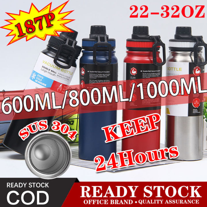 Water Bottles Tumblers 1000ml Tumbler For Hot and Cold Tumbler Thermos Flask 304 Stainless steel ...