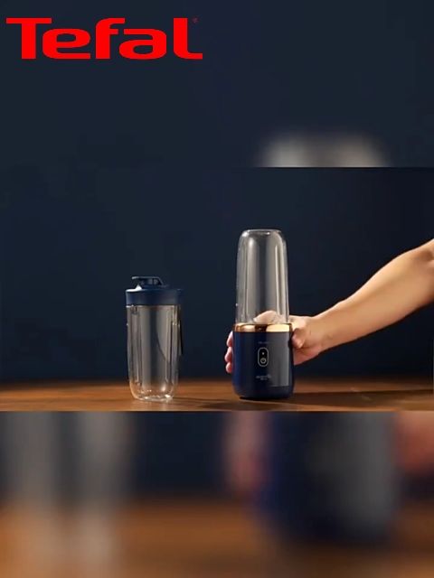 TEFAL เครื่องปั่นน้ำผลไม้ แก้วปั่นผลไม้ การชาร์จ USB สามารถพกพาได้ สามารถบดน้ำแข็งและคั้นน้ำ ...