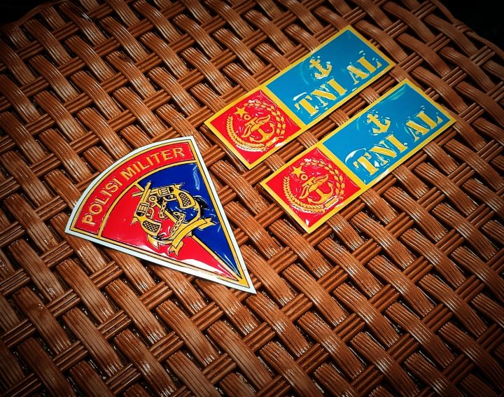 stiker logo pom al dan stiker plat nomor tni al | Lazada Indonesia