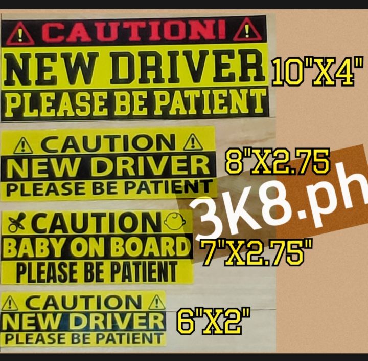 Magnetic Car Stickers CAUTION Driver, Student Driver, Female Driver and ...