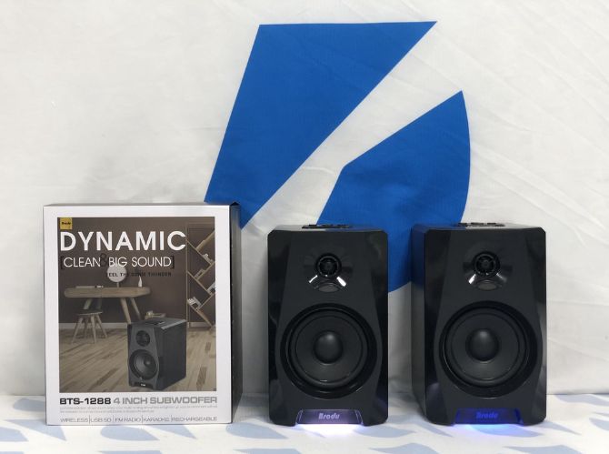 BRODU BTS-1288 Big Bass Sound Bass Dynamic Bluetooth Karaoke Wooden ...