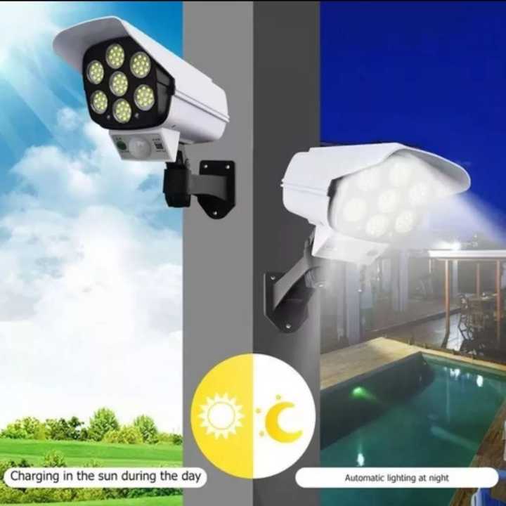 Lampu Solar Sensor Tenaga Surya 77 LED Lampu Model CCTV IP65 Waterproof ...