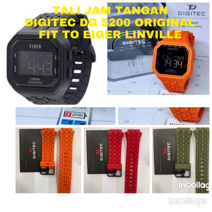 Tali jam tangan Karet Digitec Dg 5200 Original dan Fit to Eiger ...