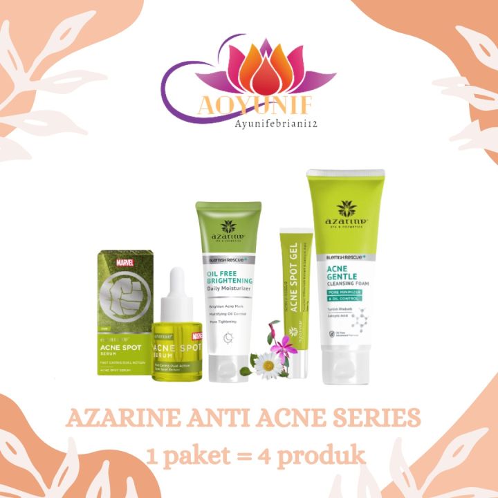 AZARINE ANTI ACNE SERIES [FACIAL FOAM, SERUM, SPOT GEL, MOISTURIZER ...