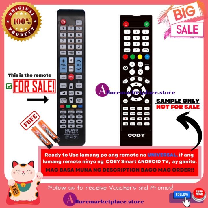 Ready to Use Universal TV Remote for COBY Smart TV Android| Sample ...