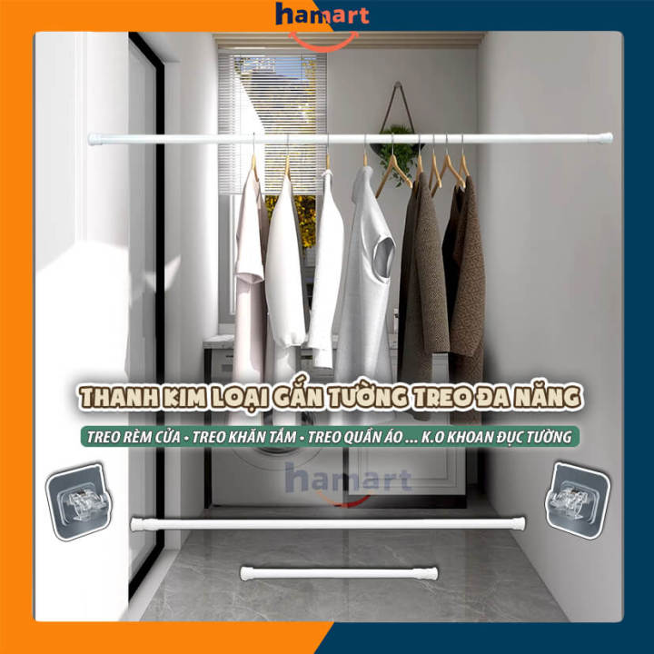 Thanh Treo Rèm Không Khoan Gắn Tường Treo Đồ Đa Năng Hamart Phơi Khăn ...