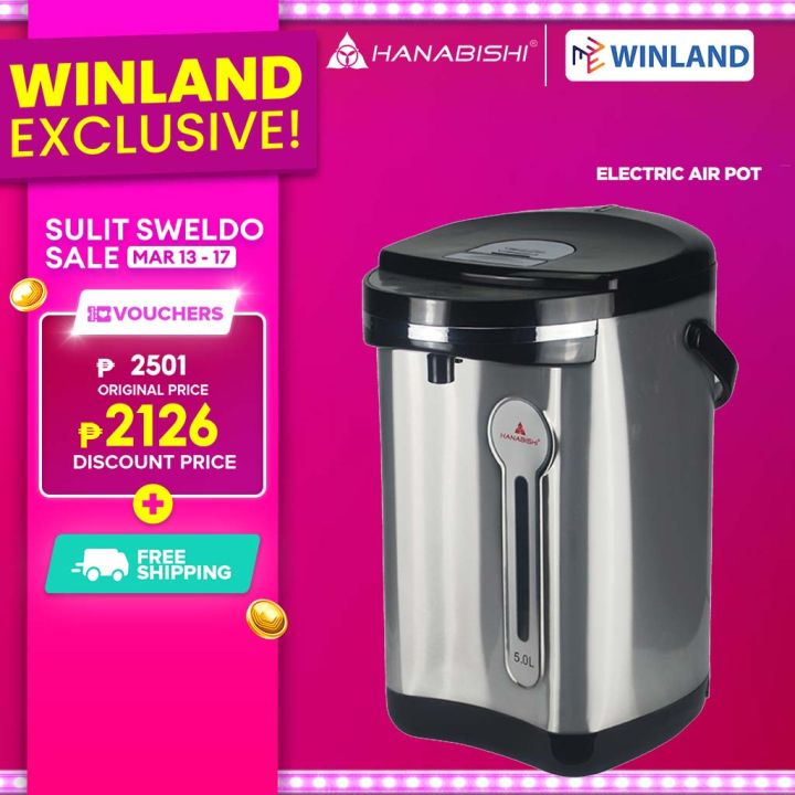 Hanabishi by Winland 5L Stainless Steel Inner Pot Electric Air Pot ...