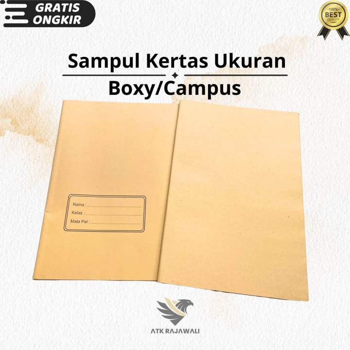 Sampul Kertas Boxy | Sampul Buku Campus | Sampul Polos & Nama (20 ...