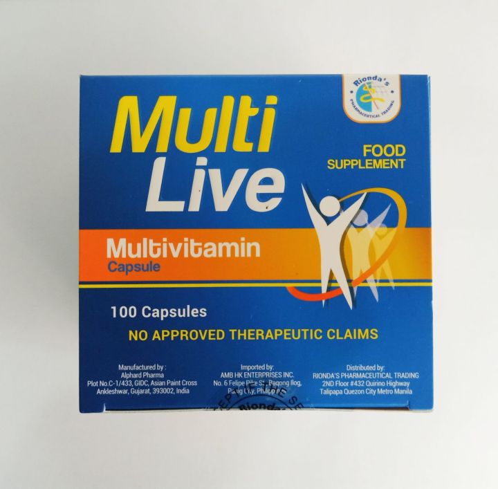 Multivitamins Capsule - Multilive 100's Expiry: 07/2023 | Lazada PH