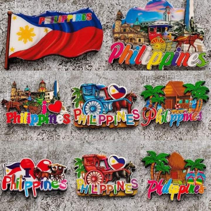 PHILIPPINES Wooden 2D Fridge Magnet Embossed Ref Magnet Souvenirs ...