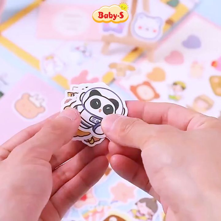 Sticker dán máy tính, set 100 sticker dán sổ trang trí nhiều chủ để ...