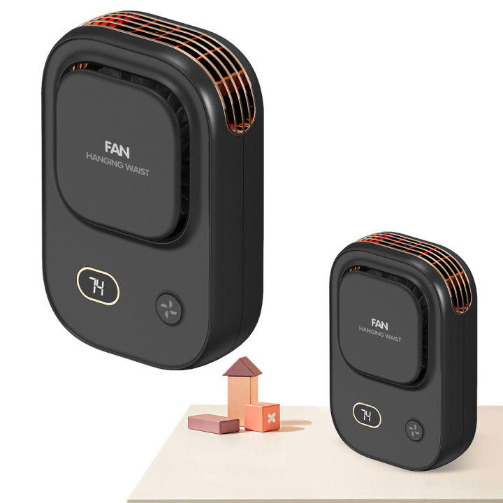 Portable Waist Clip Fan Wearable Belt Fan 2000mAh Battery Powered ...