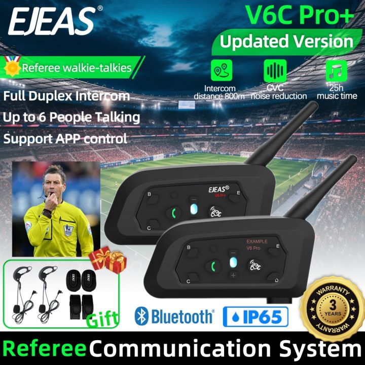 EJEAS V6C PRO+ Professional Football Referees Bluetooth Intercom ...