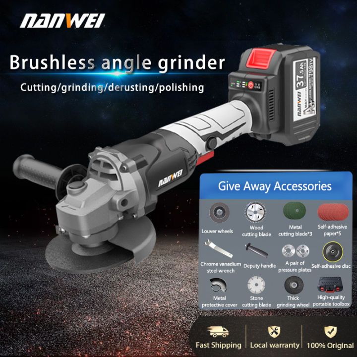 Nanwei Cordless angle grinder Brushless angle grinder Hand wireless ...