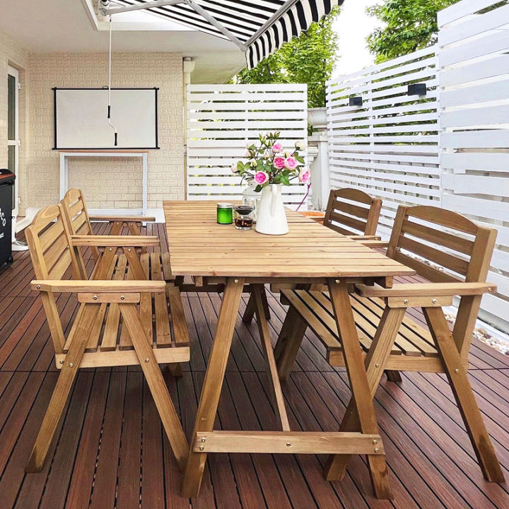 Outdoor Folding Table Long Table Wooden Table Dining-Table Chair ...