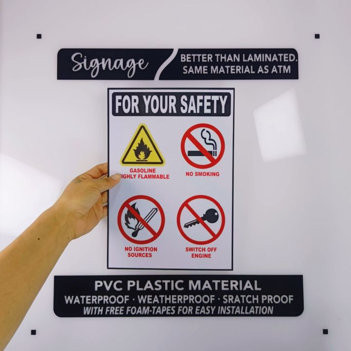 SIGNAGE - FOR YOUR SAFETY SIGNAGE - GASOLINE STATION SIGNAGE - PVC ...