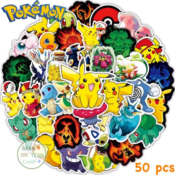 สติ๊กเกอร์ Pokémon 270 โปเกมอน 50ชิ้น โปเกม่อน Pokemon pikachu โปรเกมอน ...