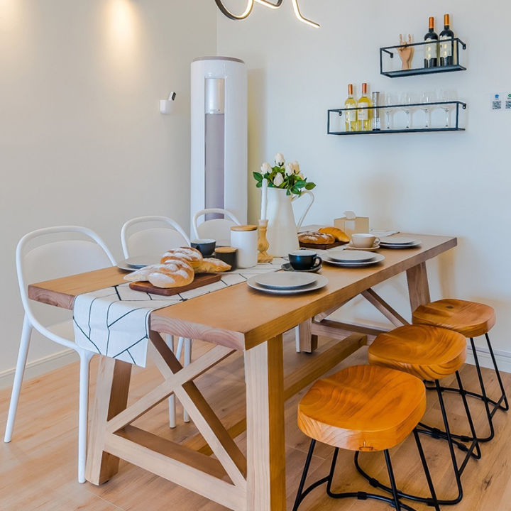Light Luxury Solid Wood Dining Table Rectangular Dining Table Simple ...