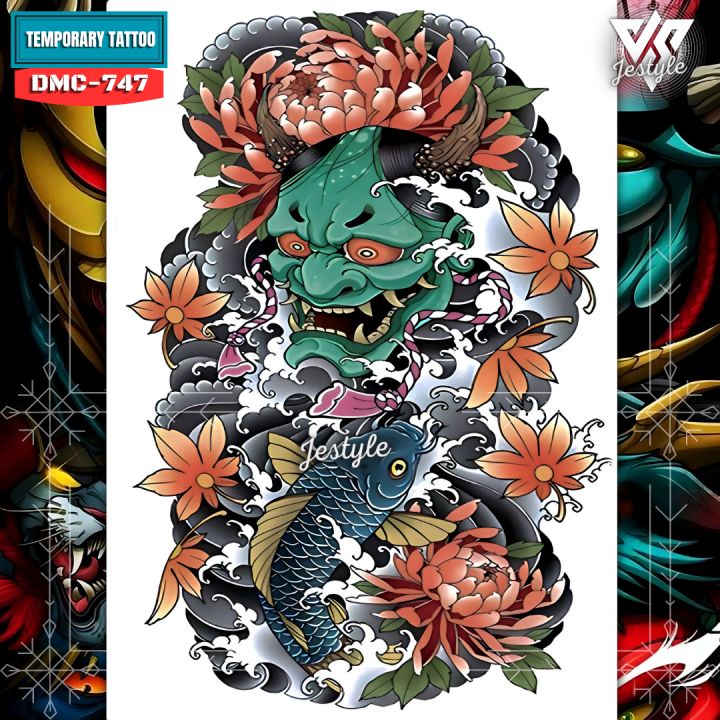 [DMC-747] Tato Temporer Temporary Tattoo Topeng iblis Demon | Lazada ...