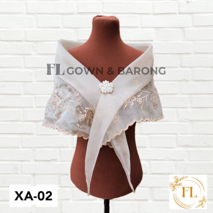 XA02 Alampay Filipiniana with Brooch Alampay Modern Filipiniana ...