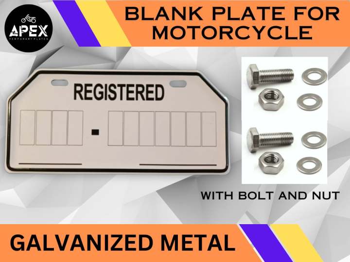 Blank Plate for Motorcycle " For Mv File " | Lazada PH