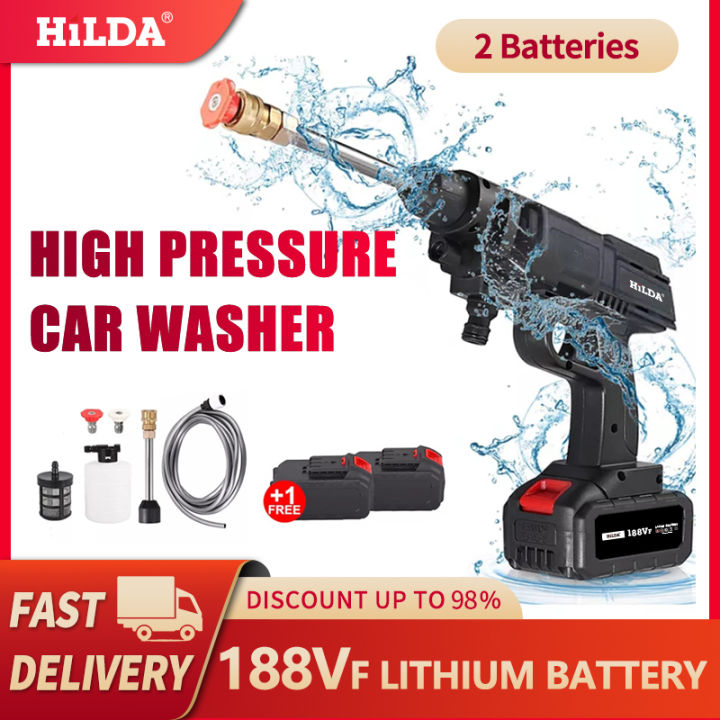 HILDA Pressure Car Washer Wireless Car Washer 188 VF Lithium Battery ...