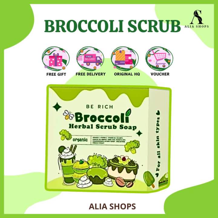 BROCCOLI SOAP SCRUB BE RICH | WITH FREEGIFTS | Lazada