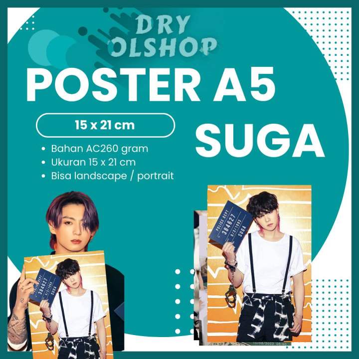 Poster Kpop Bts Member SUGA Ukuran A5 | Cetak Foto Cetak Photo Cetak ...