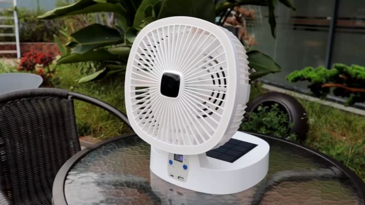 Camping Solar Fan Protable Rechargeable Fan Long Battery Wireless ...