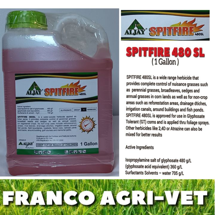 Spitfire 480 SL Glyphosate Herbicide ( 1 Gallon ) Spit fire | Lazada PH