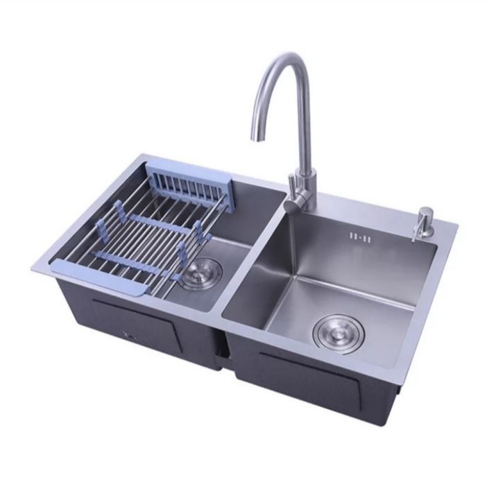 Paket kitchen sink 2 lubang 8245 stainless bak cuci piring 2 hole ...