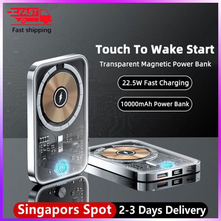 10000mah Magnetic Wireless Power Bank Transparent External Battery PD22 ...