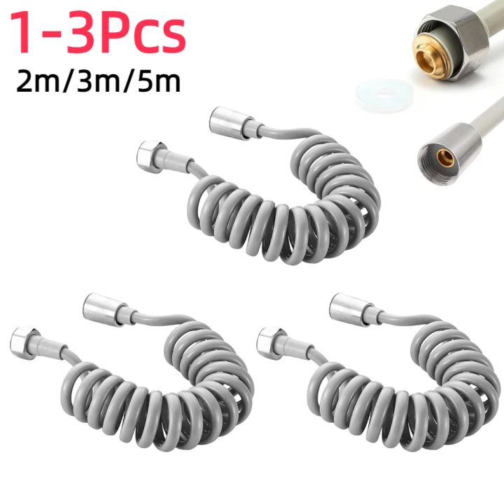 2/3/5m Soft Flexible Long Spring Shower Head Hose Tube Toilet Bidet ...