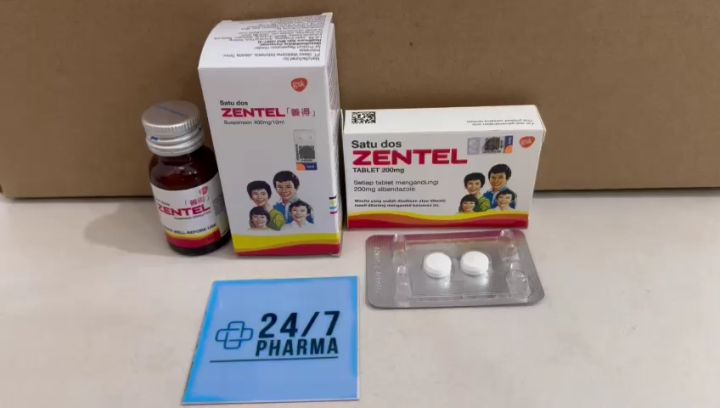(Exp: 06/2026) Zentel Tablet 200mg GSK Cacing 400mg suspension syrup ...