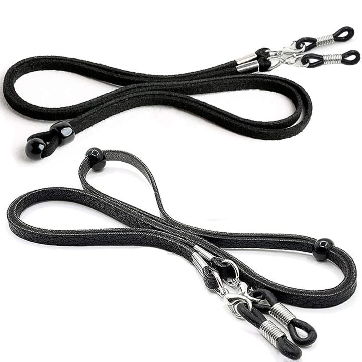【2 Pack】 Eyeglasses Holder Strap Cord - PREMIUM Leather Eyeglasses ...