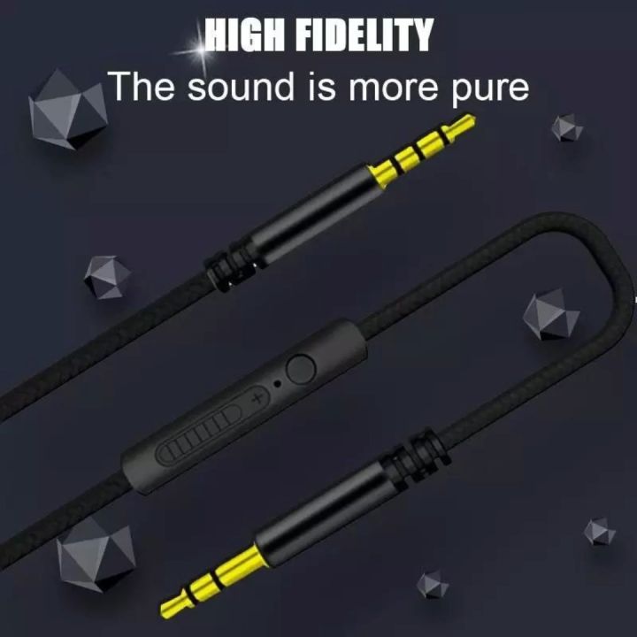 [RO ACC] AUX CABLE WITH MICROPHONE + VOLUME JACK 1X1 KABEL AUDIO JACK 3 ...