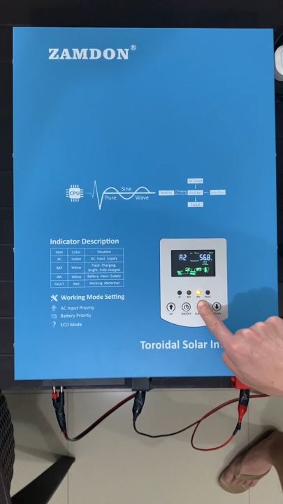 Zamdon Toroidal Hybrid Off-grid Solar Inverter 48V5000W with 80A MPPT ...