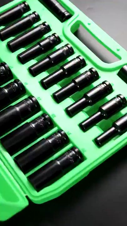 20PCS Impact Wrench Socket 1/2 Inch 8-32MM Mata Sok Panjang Deep Socket ...