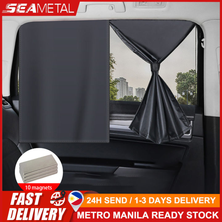 🇵🇭 SEAMETAL Magnetic Car Window Mesh Sunshade Cover Double Layer Auto ...
