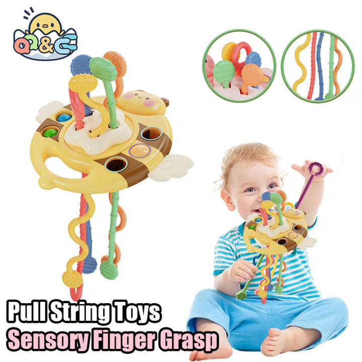 Montessori Pull String Activity Toys Sensory Finger Grasp Training Baby ...