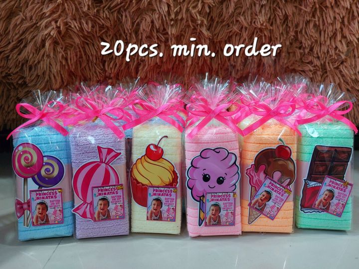 CANDYLAND THEME TOWEL SOUVENIR)20PCS.MIN.ORDER) BIRTHDAY GIVEAWAY | Lazada PH
