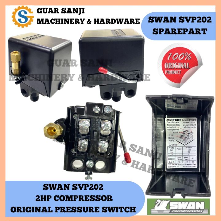 [ORIGINAL] SWAN SVP-202 2HP AIR COMPRESSOR MORITAIR PRESSURE SWITCH ...