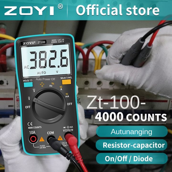 ZT100 Multimeter DMM DCAC Ammeter Voltmeter ohmmeter capacimetro ...