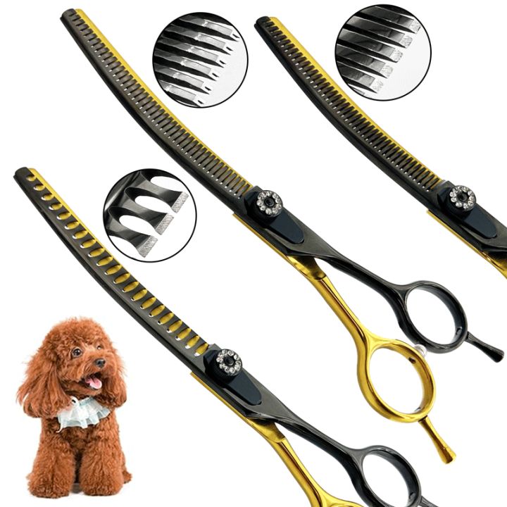 Curved sharks scissors for dog grooming, curved dog thinning scissors ...