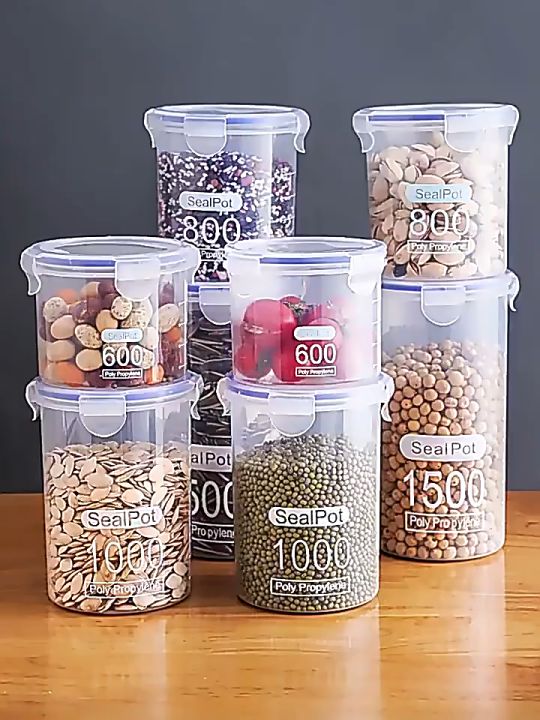 Nipiin Sealed Jar With Lid Food Grade Candy Snack Storage Jar Kitchen ...