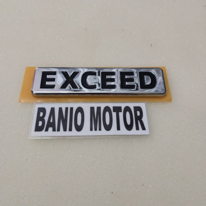 emblem logo tulisan exceed mobil mitsubishi xpander pajero crome hitam ...