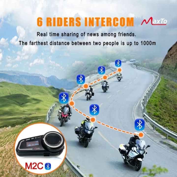 intercom maxto m2c waterproof 8 rider waterproof | Lazada Indonesia