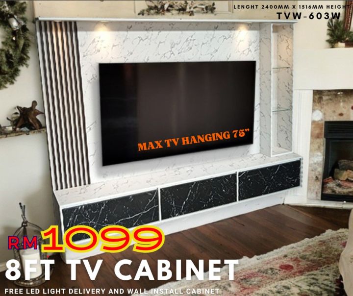 {Mr 99 Furniture}[FREE INSTALLATION]Modern Wall TV Hanging Cabinet With ...