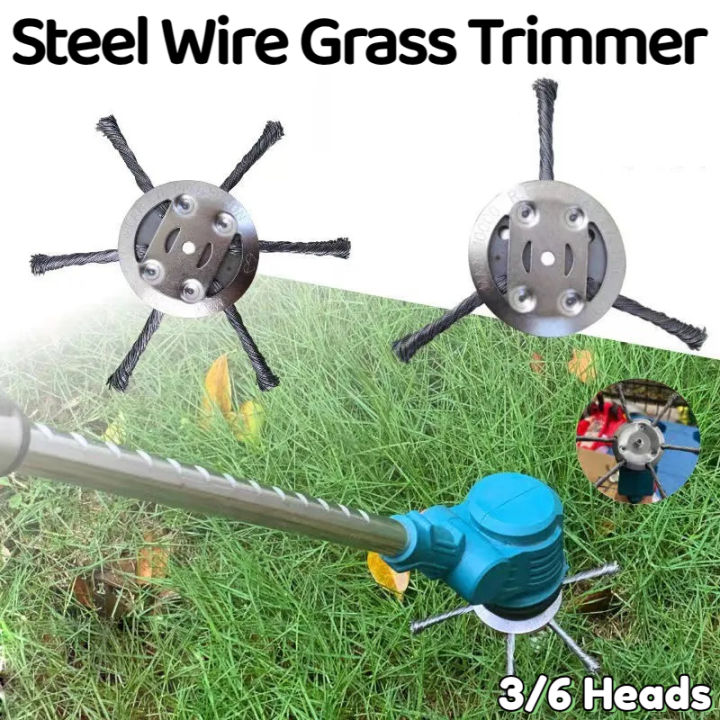 Steel Wire Grass Trimmer Head 3 or 6 Knife Mower Wire Weed Blade for ...